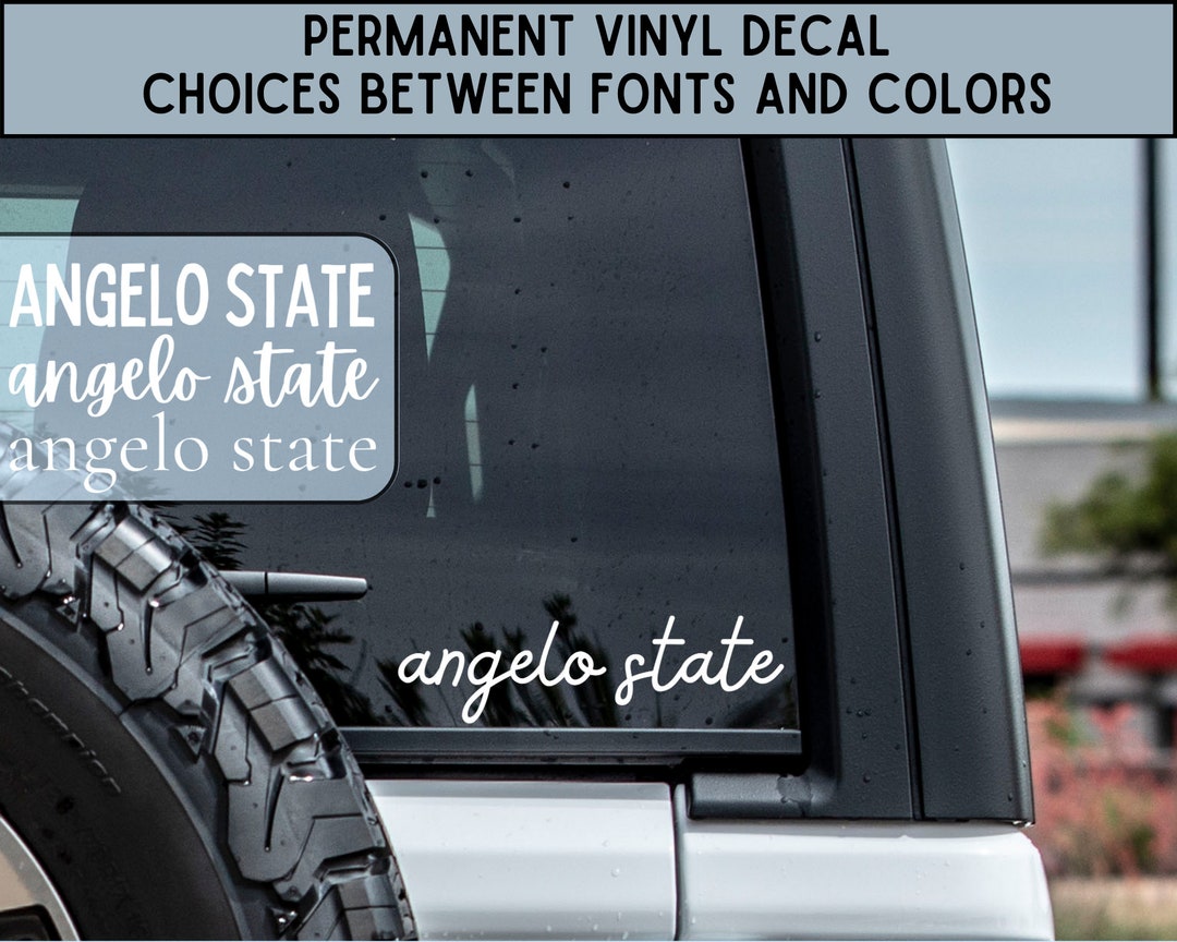 Angelo State Permanent Decal Angelo State University Use on Cars, Water ...
