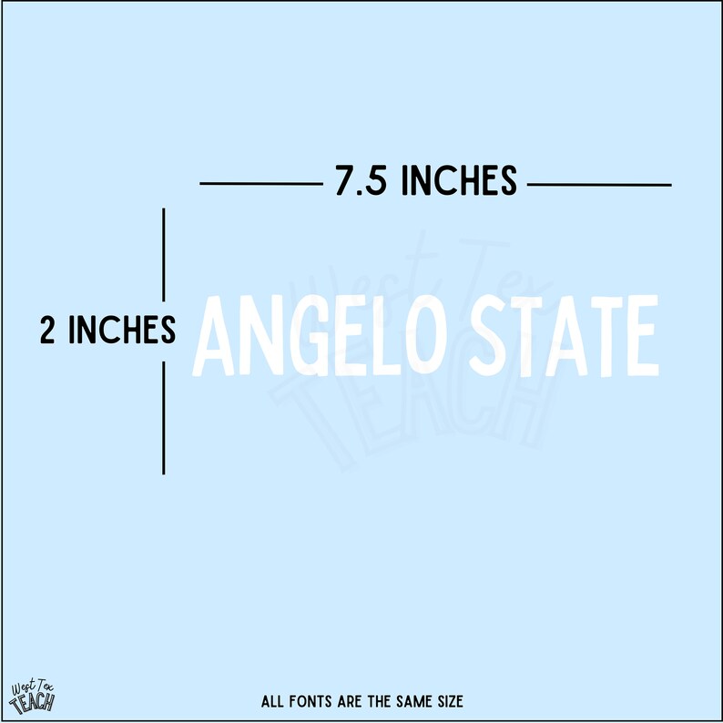 Angelo State Permanent Decal Angelo State University Use on Cars, Water ...