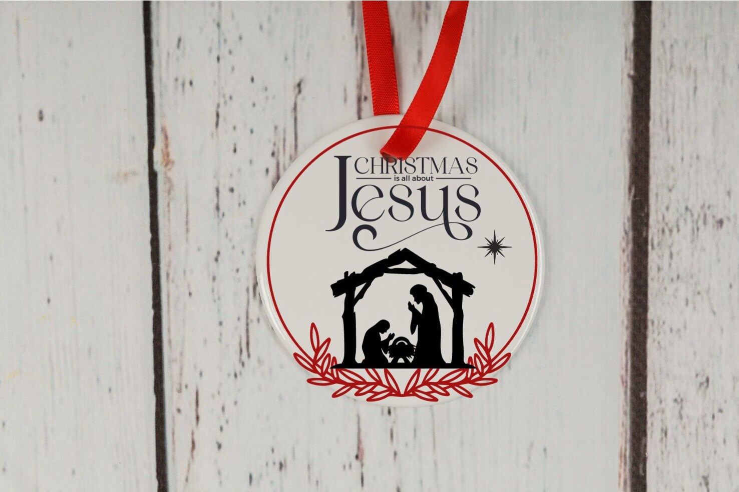 Nuestro Adorno De Pesebre En Blanco Y Negro Es Una Hermosa - Etsy