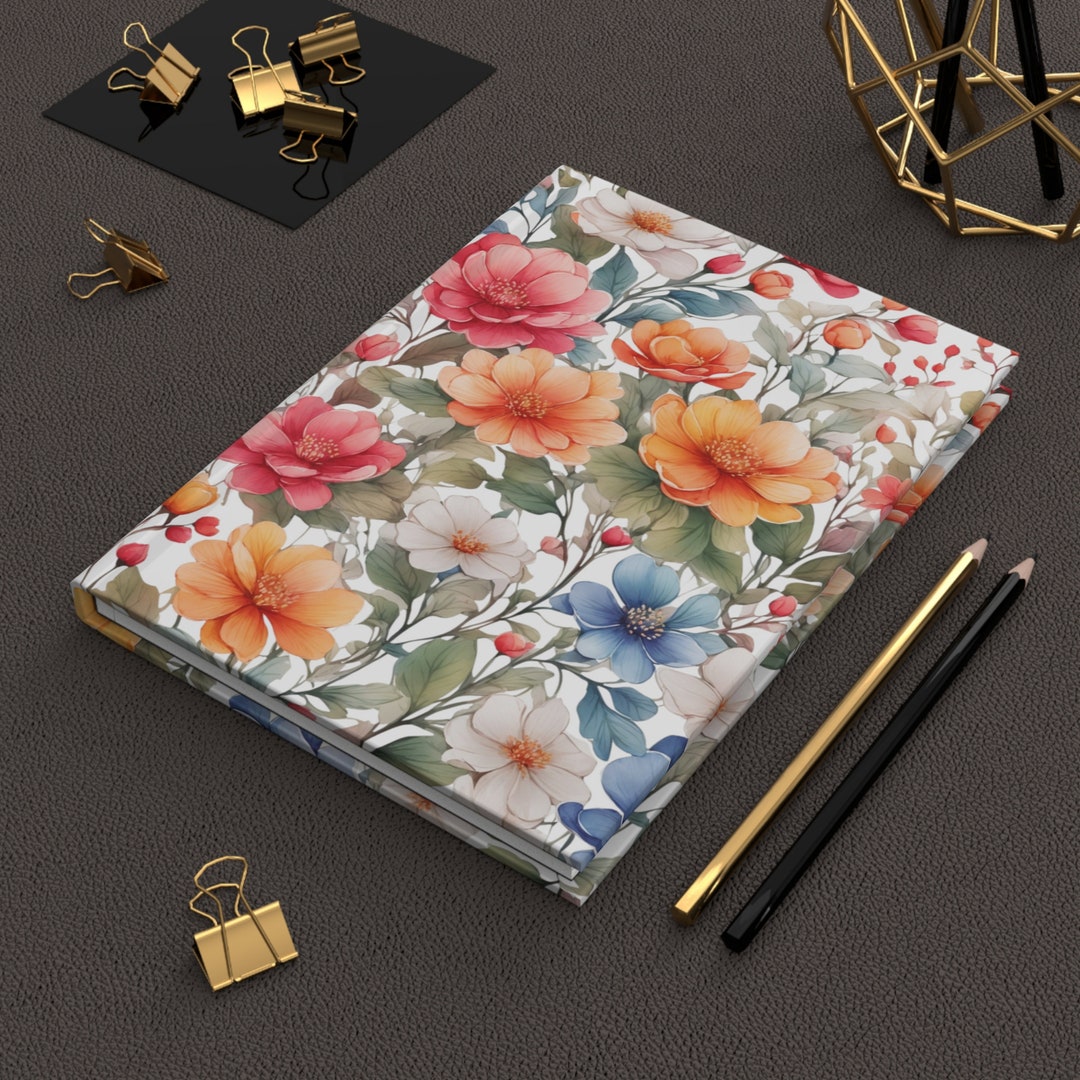 Custom Flower Journal - Personalized Floral Hardcover Spiral Notebook ...