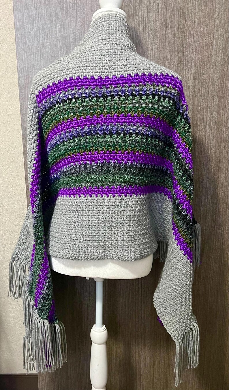 PS-027. Grey and Multi Prayer Shawl - Etsy