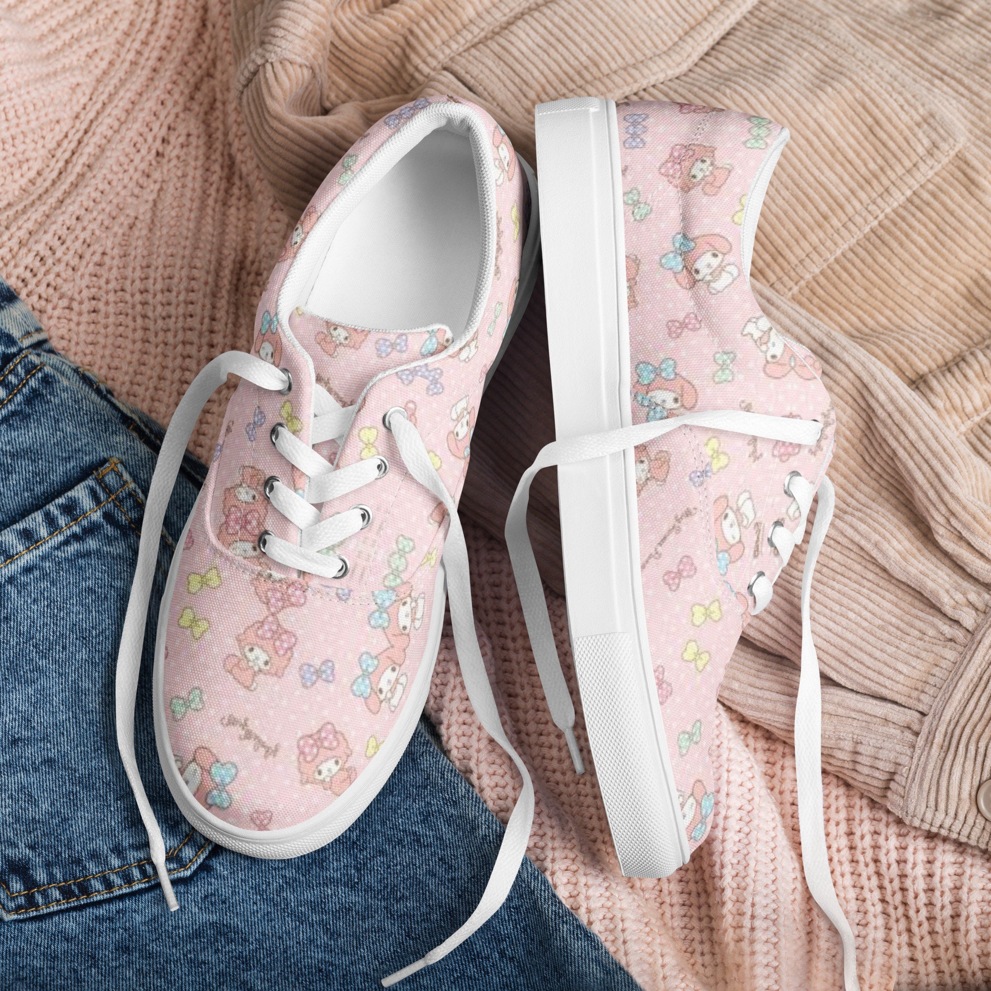Adorable Sanrio Lace-up Shoes, Kawaii, Sanrio, Sneakers, Custom Sanrio ...