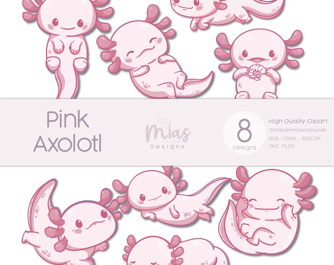Axolotl Png Clipart Cute Axolotl Purple PNG Kawaii Axolotl Clipart ...