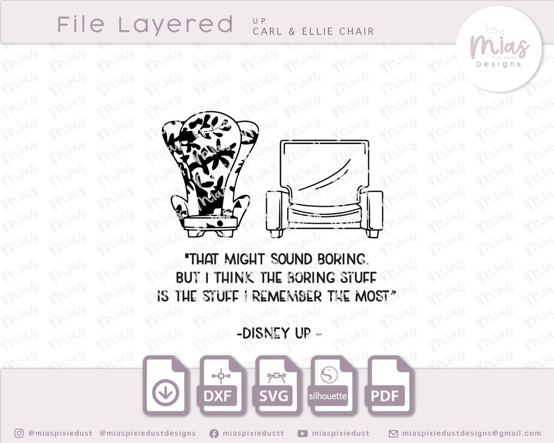 UP Chair Carl and Ellie SVG up Vinyl Decal File Carl and Ellie up the ...