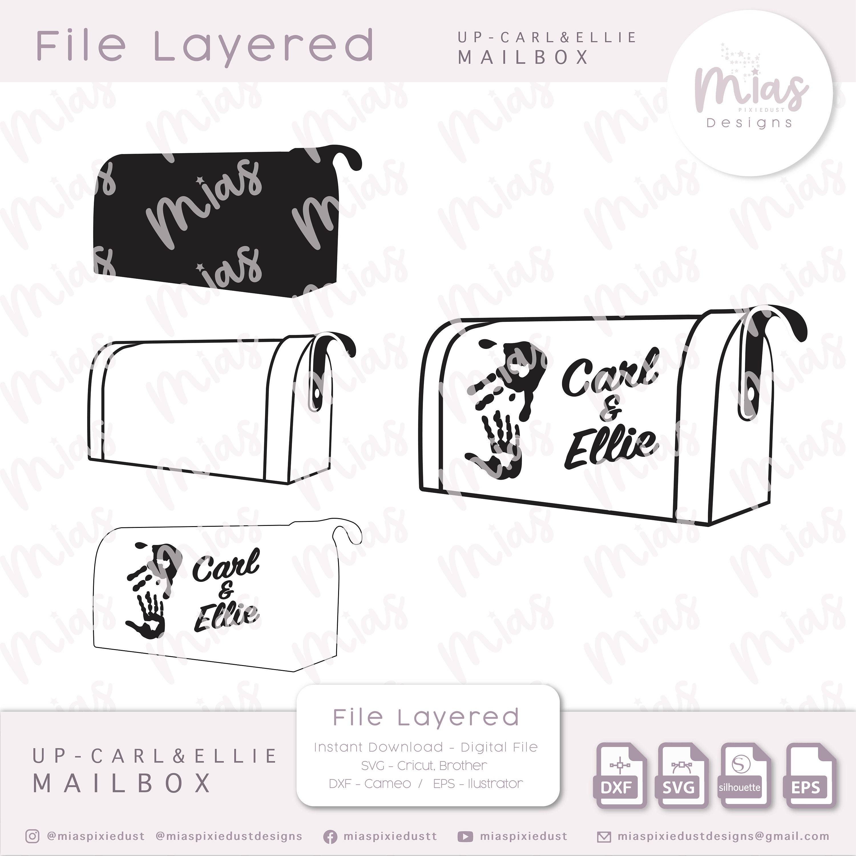 UP Mailbox SVG up Movie Carl & Ellie Mailbox Handprints Dxf File for ...