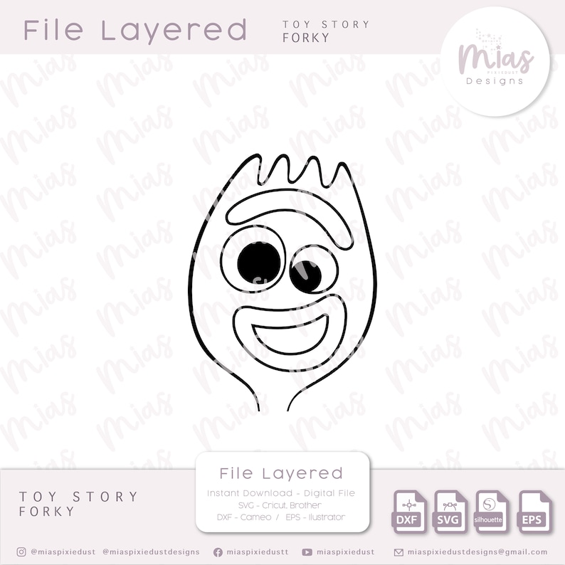 Forky Face SVG Costume Mask Forky DXF File Toy Story SVG for Party ...