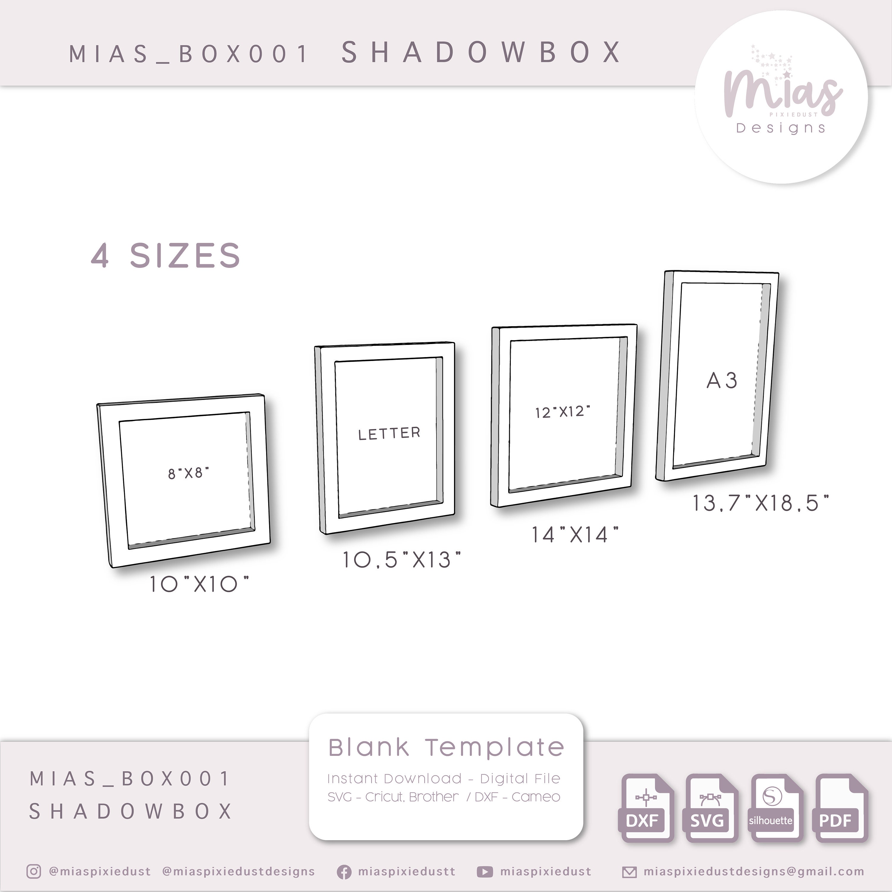 Shadow Box Frame Template Shadow Box File for Diy Frames Shadow Box Dxf ...