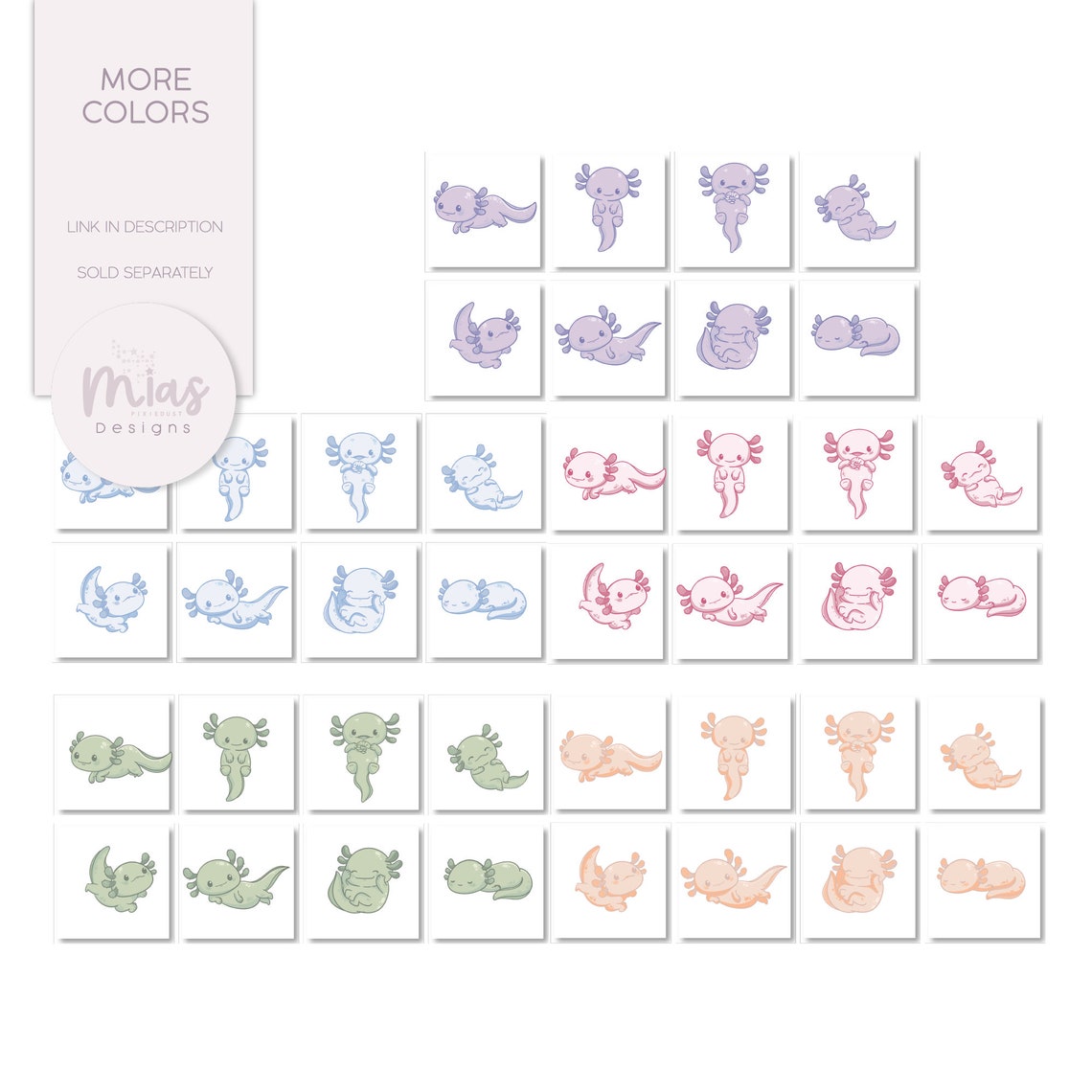 Axolotl Png Clipart Cute Axolotl Purple PNG Kawaii Axolotl Clipart ...