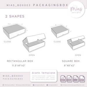 Packaging Box Template Cut File for Small Business Rectangular BOX With ...