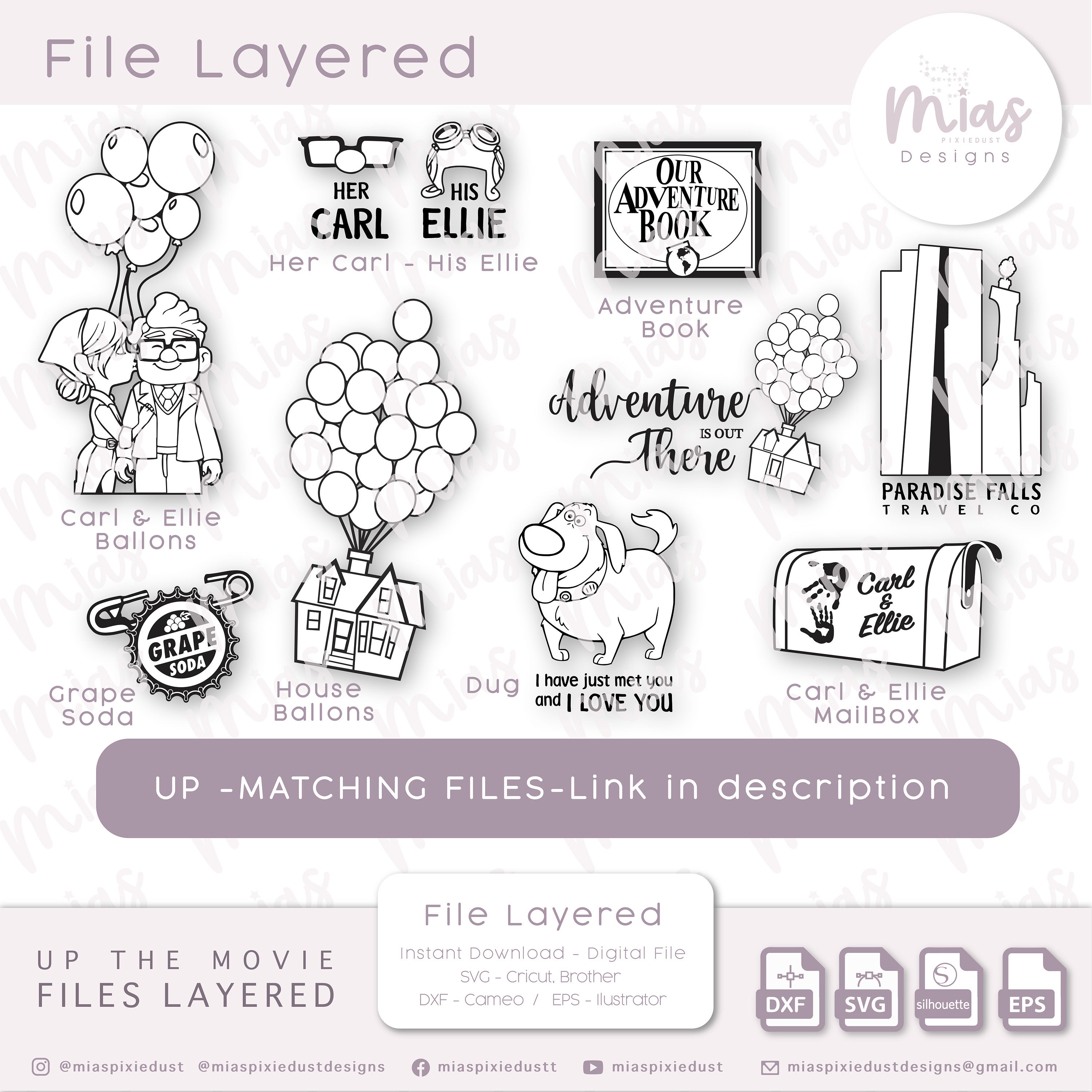 UP Mailbox SVG up Movie Carl & Ellie Mailbox Handprints Dxf File for ...