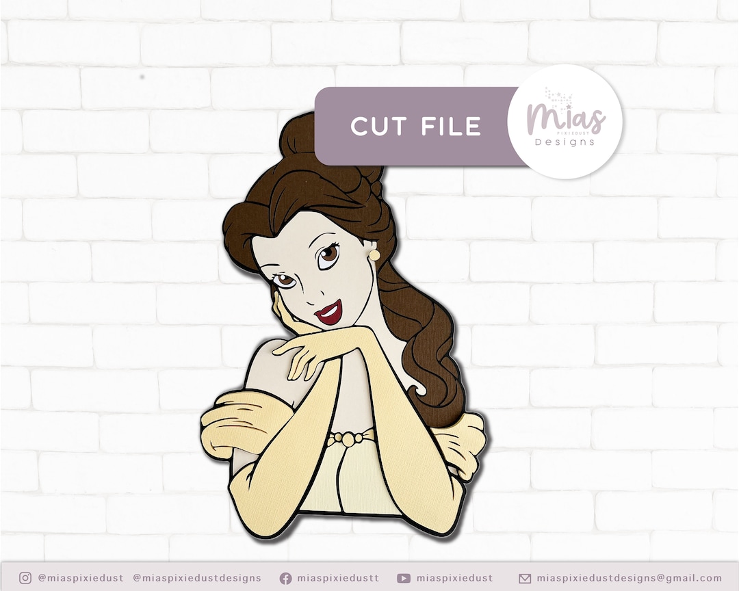 Princess Belle Prop SVG File Beauty and the Beast Cutout Decor File ...