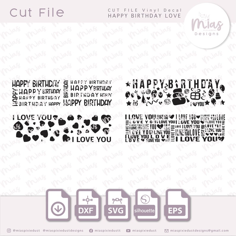 Happy Birthday SVG File Happy Birthday Cut File Birthday Vinyl Decal ...