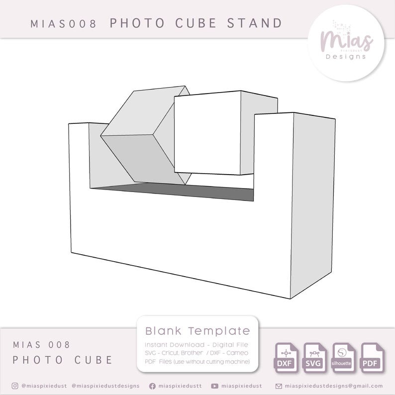 3D Cube Frame SVG for Cricut Photo Gift Template Spin Cube Frame File ...