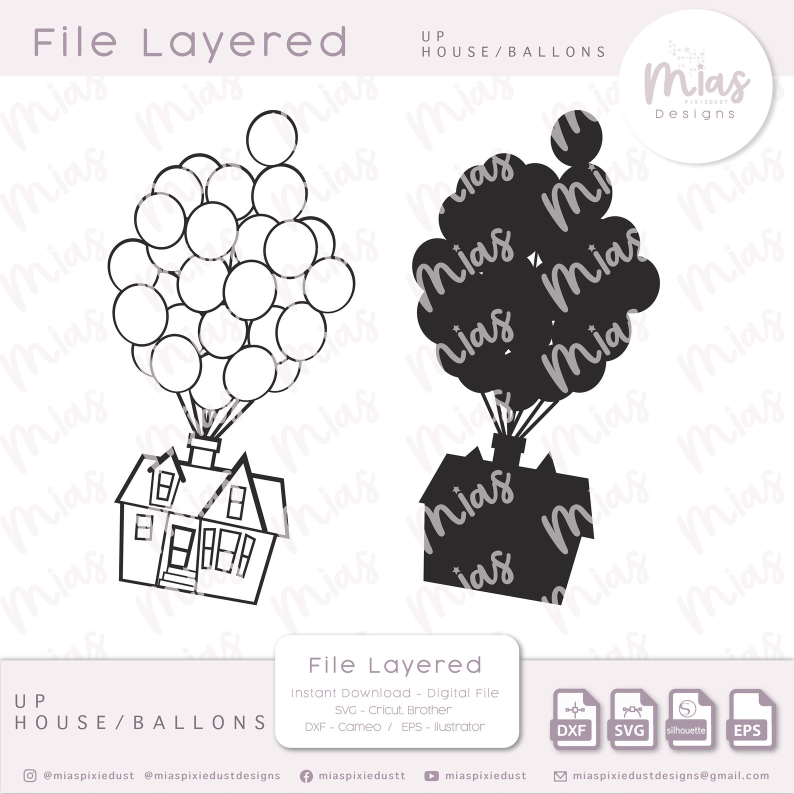 UP House Ballons SVG File up House DXF up the Movie House Svg File up ...