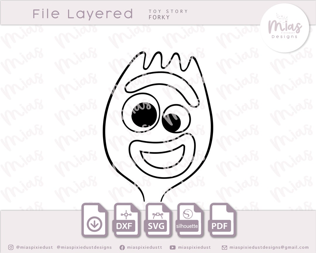 Forky Face SVG Costume Mask Forky DXF File Toy Story SVG for Party ...