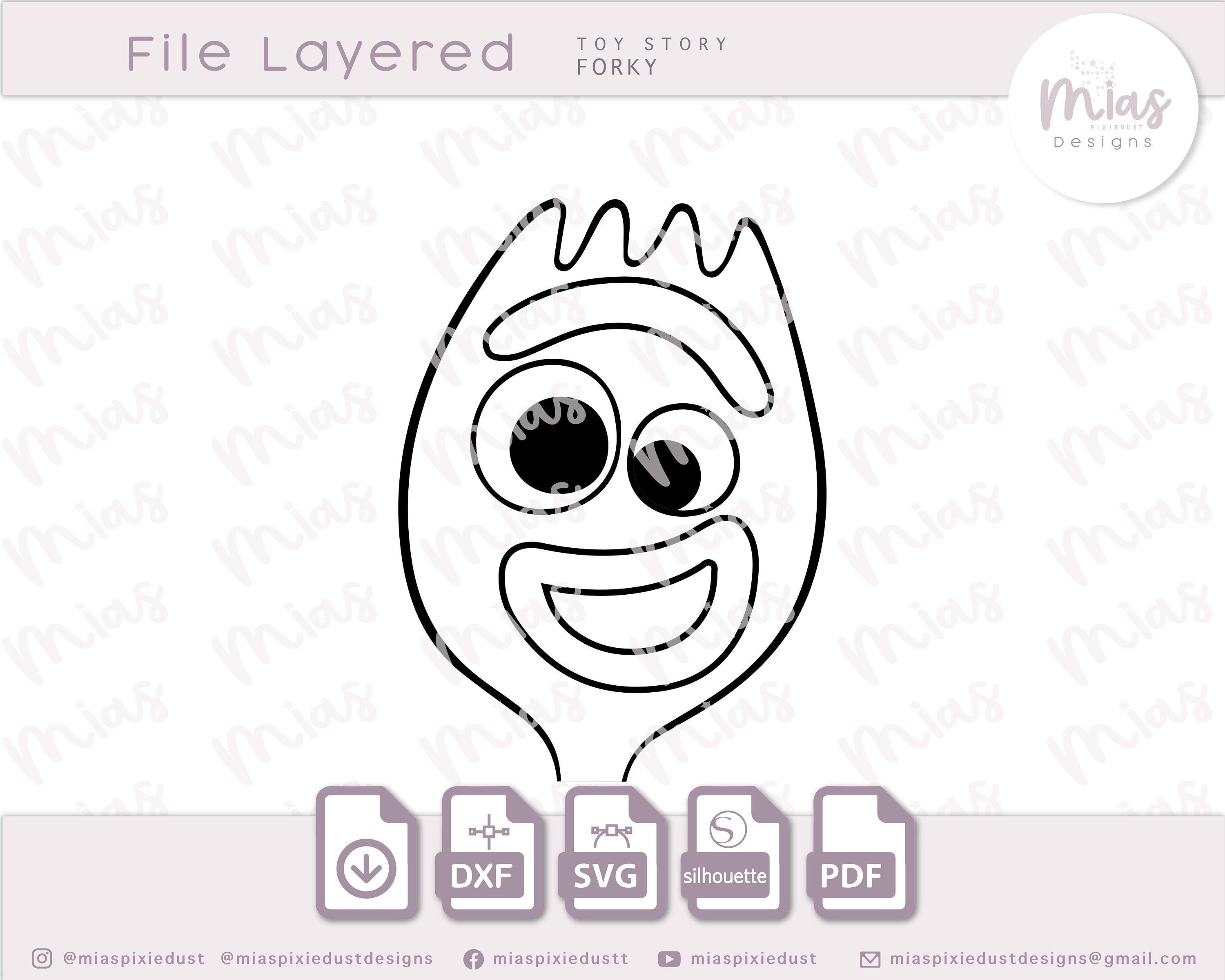 Forky Face SVG Costume Mask Forky DXF File Toy Story SVG for Party ...