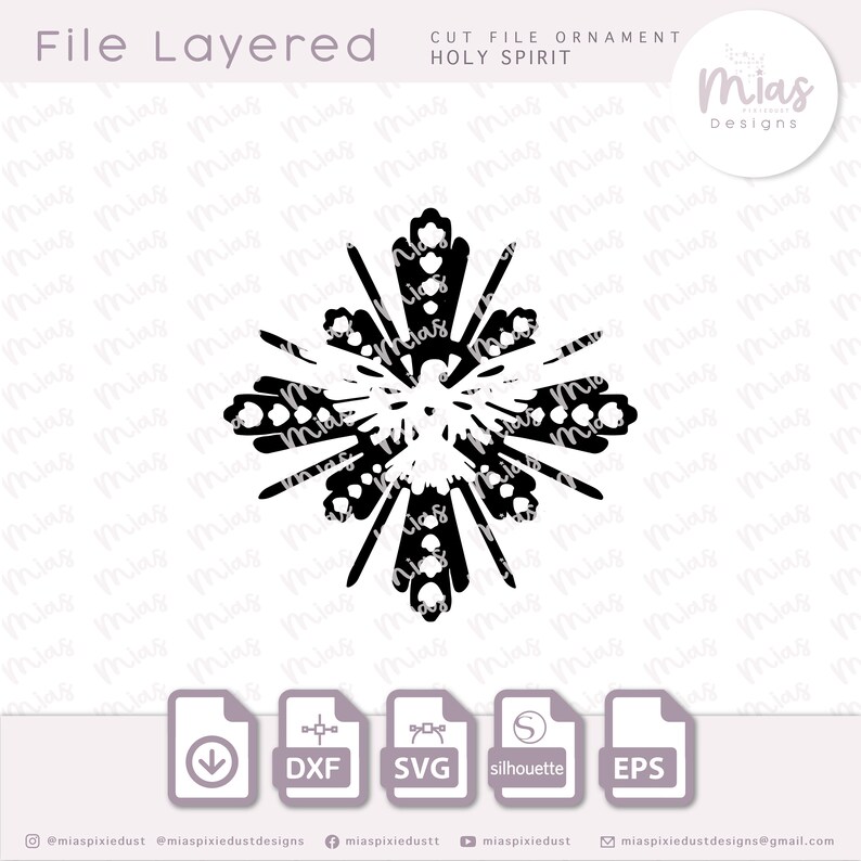 Holy Spirit Ornament Cut File for Laser Projects Holy Spirit Svg File ...
