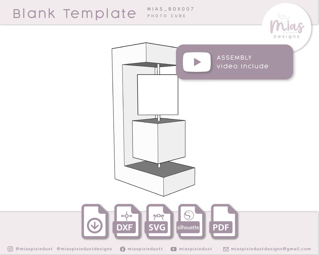 Photo Cube Template Photo Spin Cube Frame File Shadow Box Design for ...