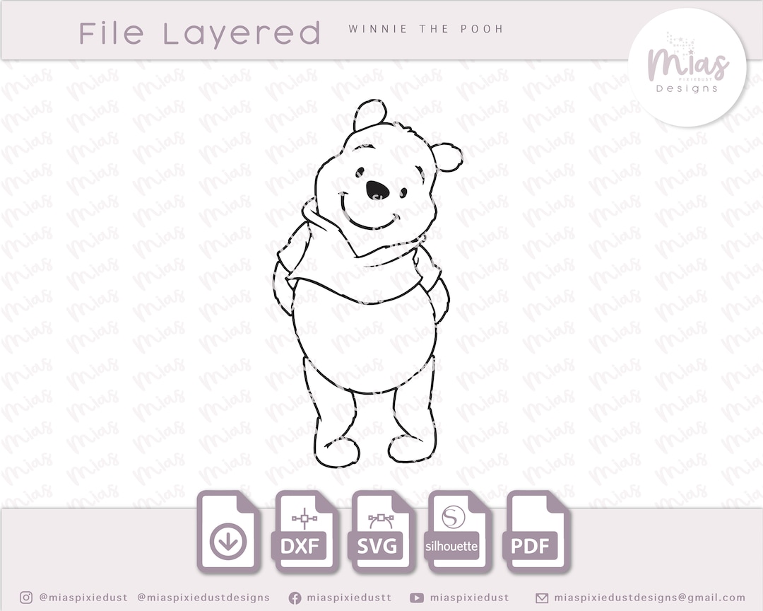 Winnie the Pooh SVG File Layered for Cricut Silhouette Pooh Svg File ...