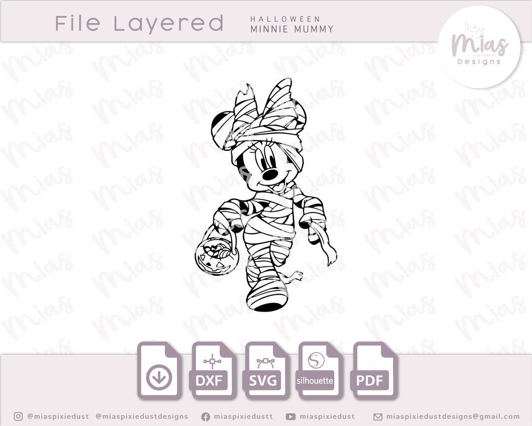Minnie Mummy SVG Halloween Minnie Svg File for Vinyl Project Minnie ...