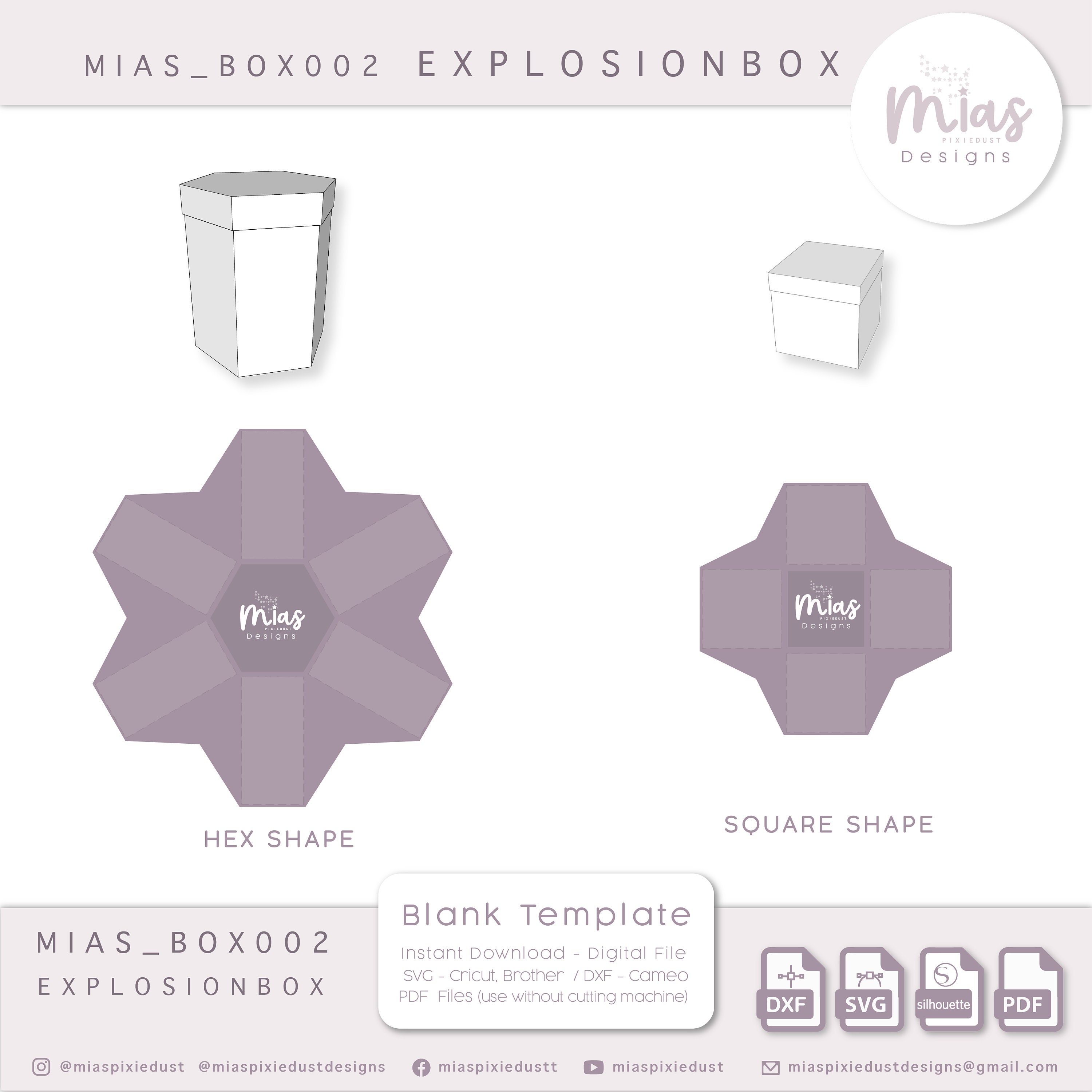 Explosion Box SVG Template Box Digital File Surprise Box Dxf Template ...