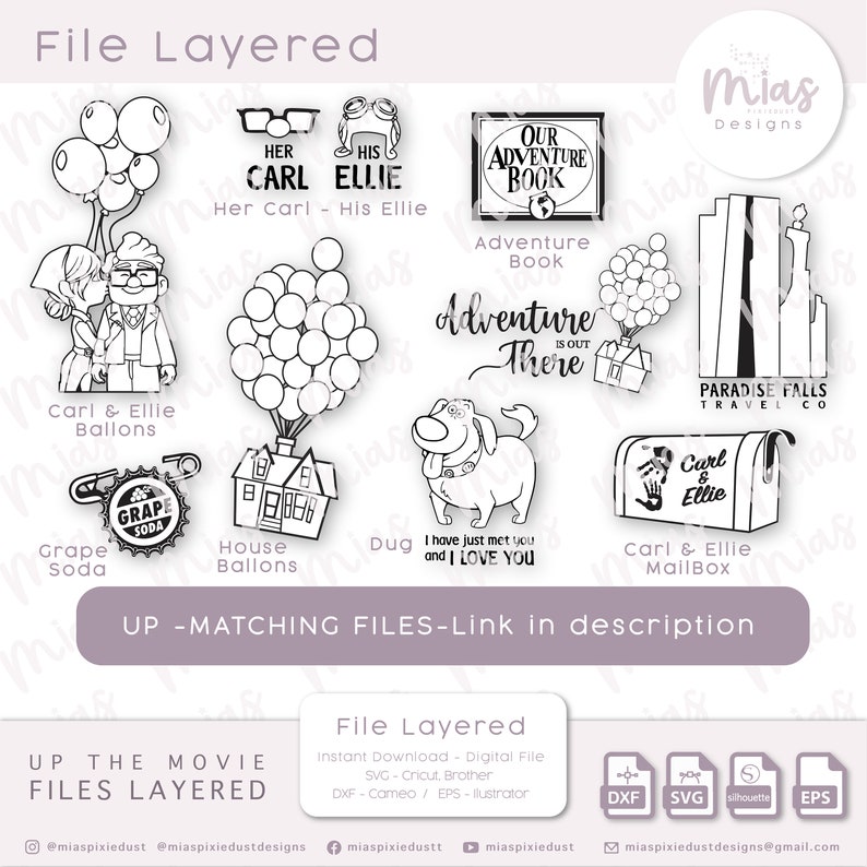 Carl and Ellie SVG up Movie Carl and Ellie PNG up Couple File for Vinyl ...