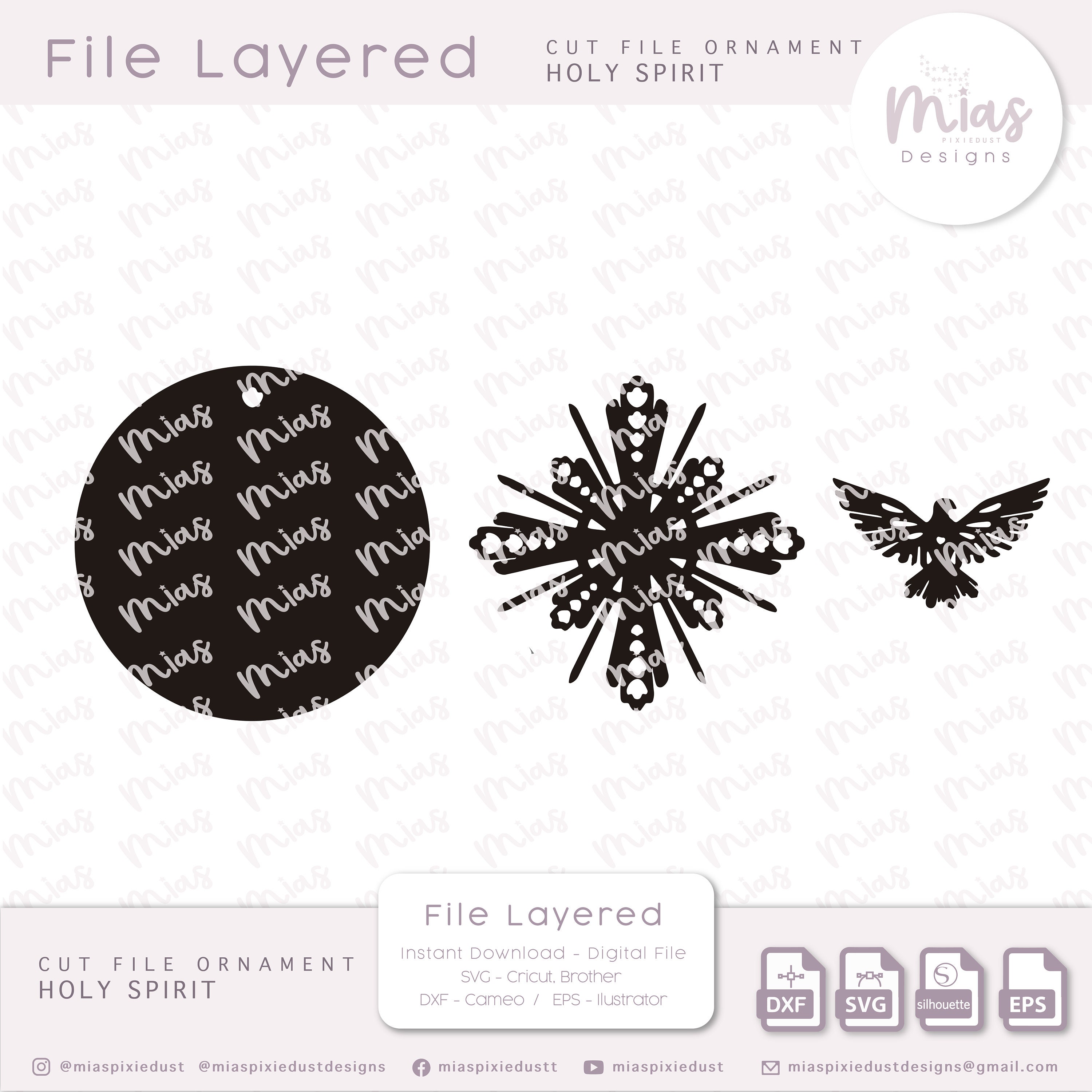 Holy Spirit Ornament Cut File for Laser Projects Holy Spirit Svg File ...