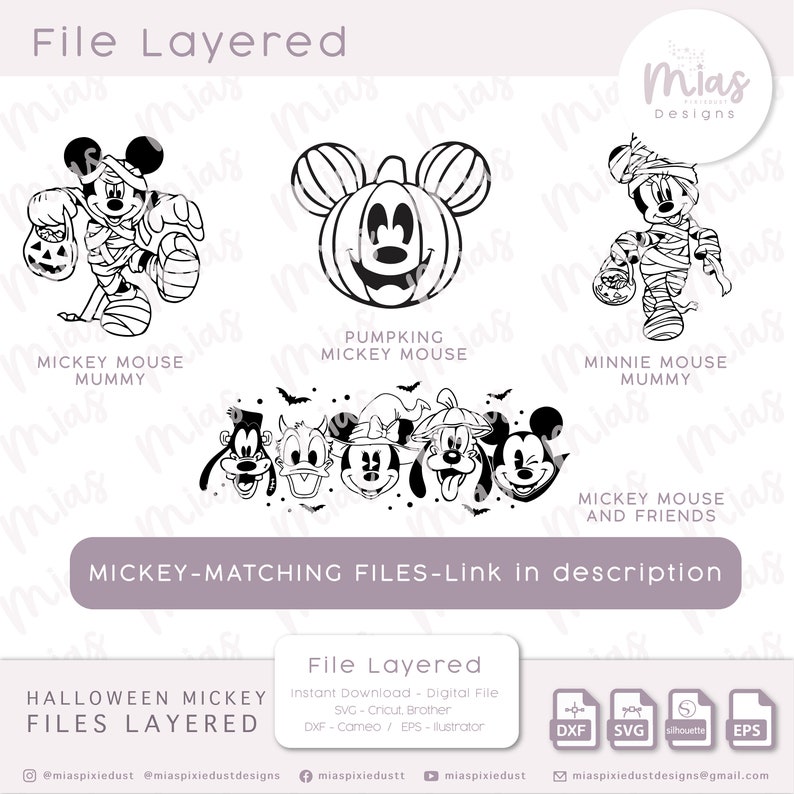 Vampire Minnie and Mickey SVG for Vinyl Minnie Halloween File Mickey ...