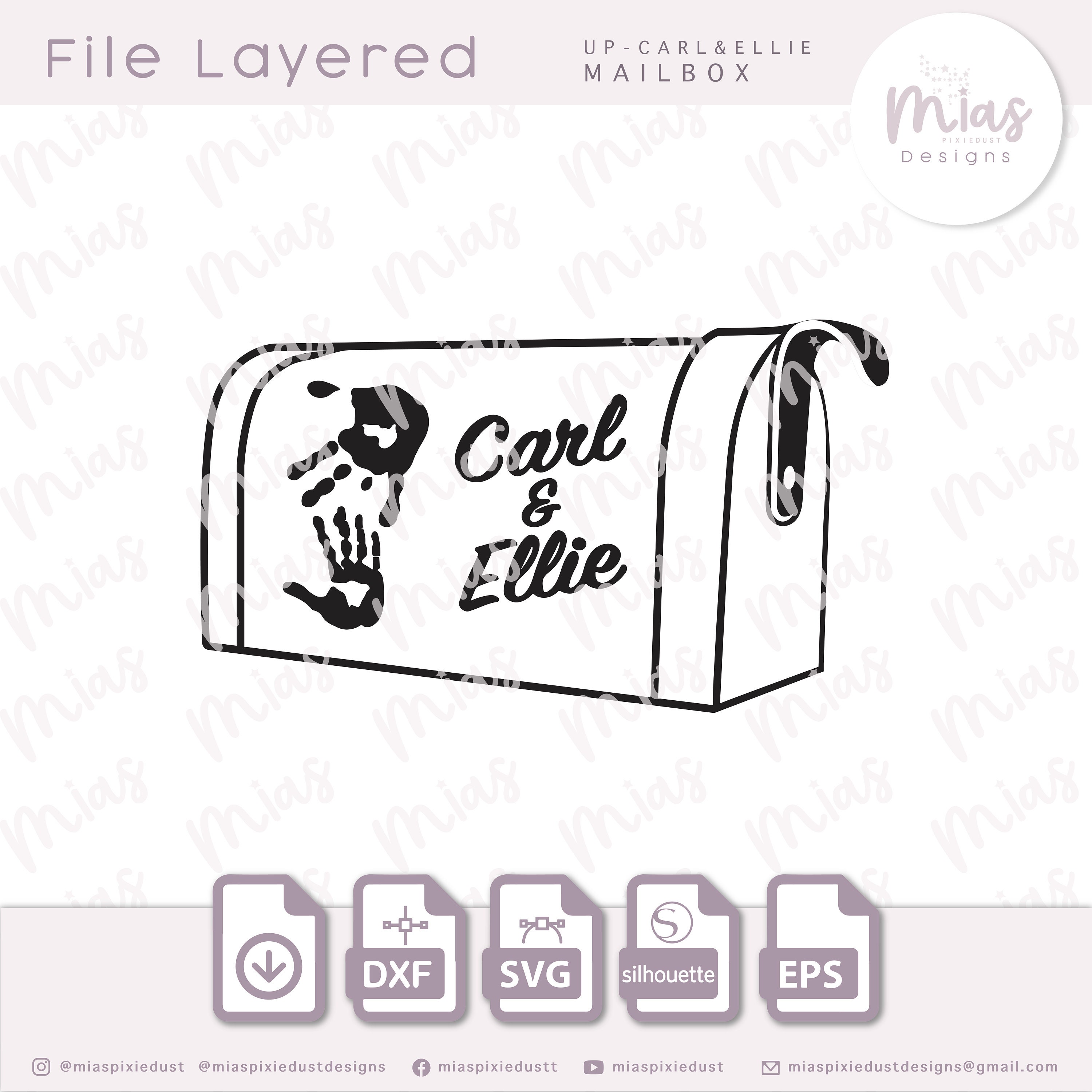 UP Mailbox SVG up Movie Carl & Ellie Mailbox Handprints Dxf File for ...