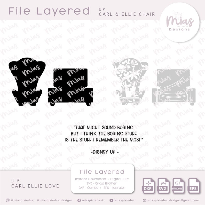 UP Chair Carl and Ellie SVG up Vinyl Decal File Carl and Ellie up the ...