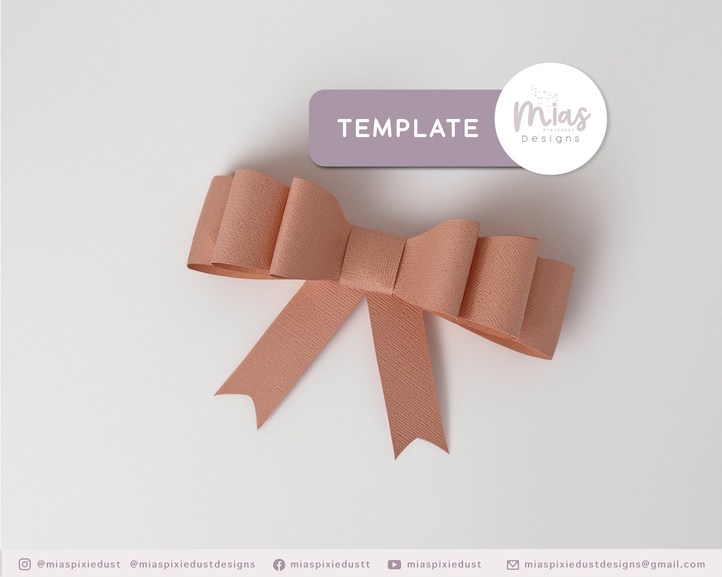 BOW 3 Layers Cut File Bow Template Dxf Svg Eps Bow Template for Cricut Silhouette Bow Coquette ...