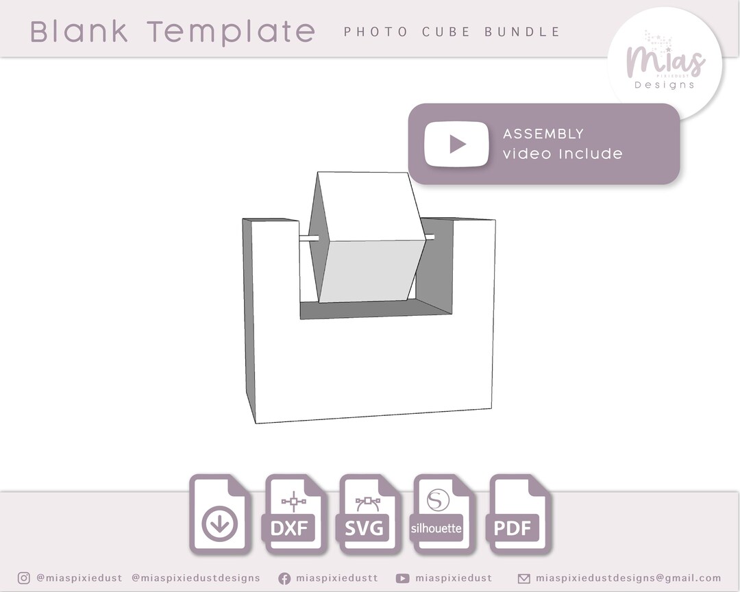 Spin Photo Cube Frame SVG for Cricut Picture Gift Template Spin Cube ...