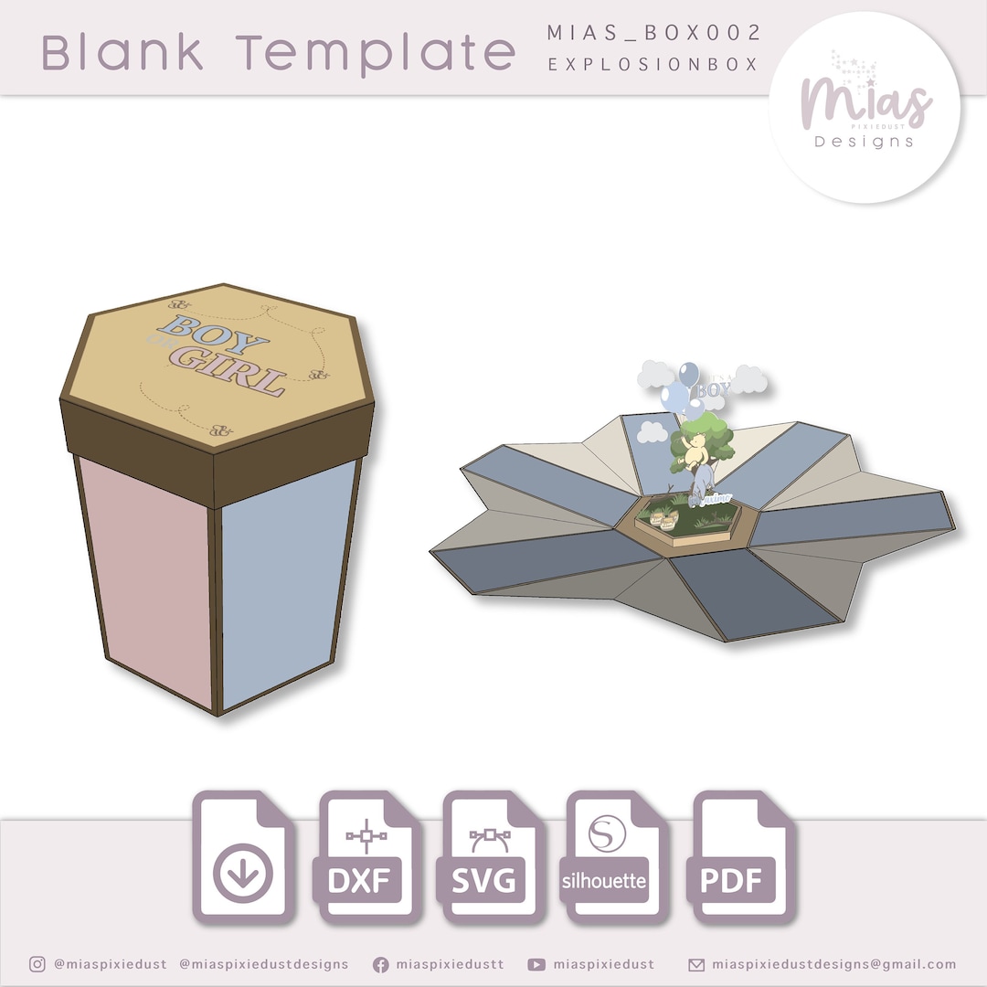 Explosion Box SVG Template Box Digital File Surprise Box Dxf Template ...