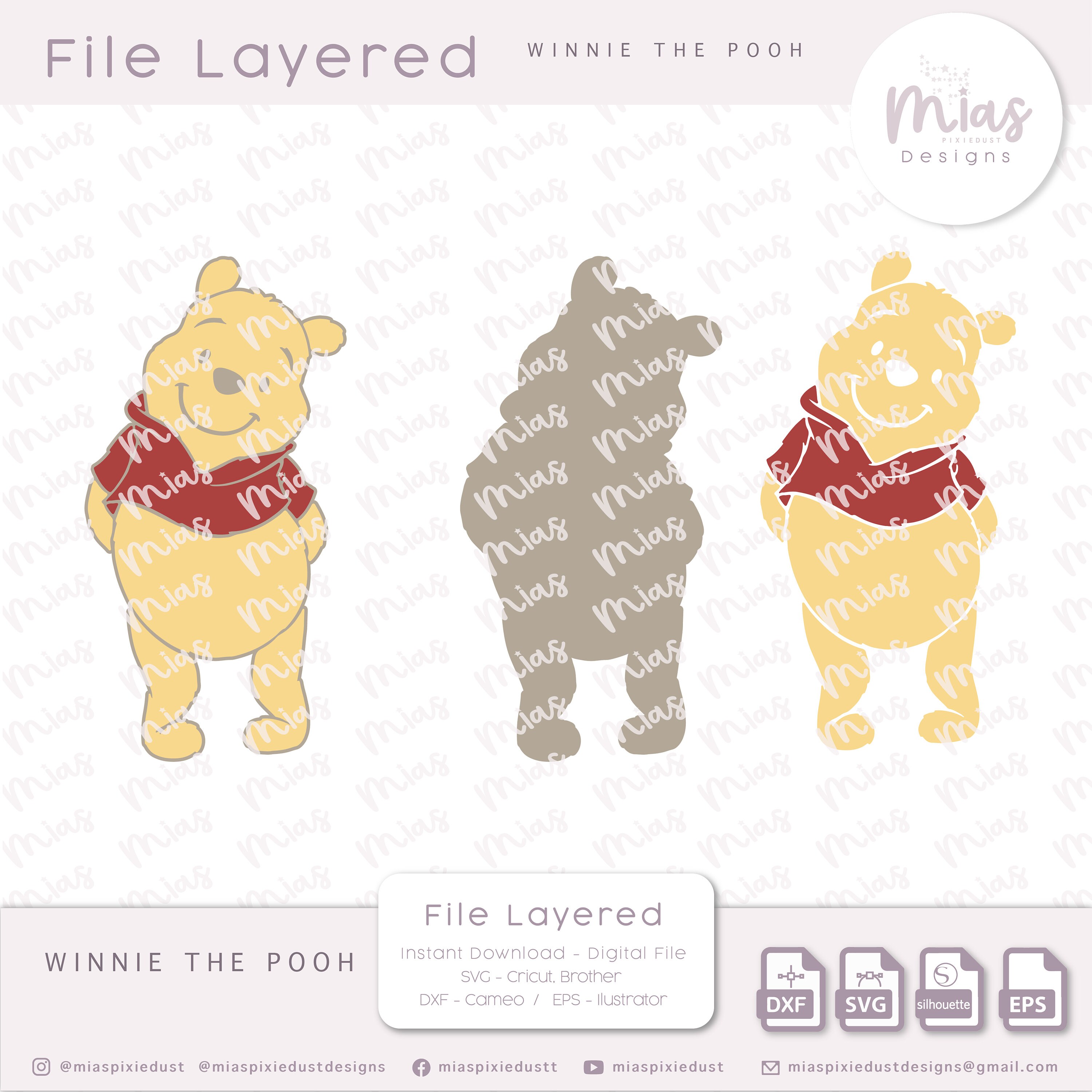 Winnie the Pooh SVG File Layered for Cricut Silhouette Pooh Svg File ...