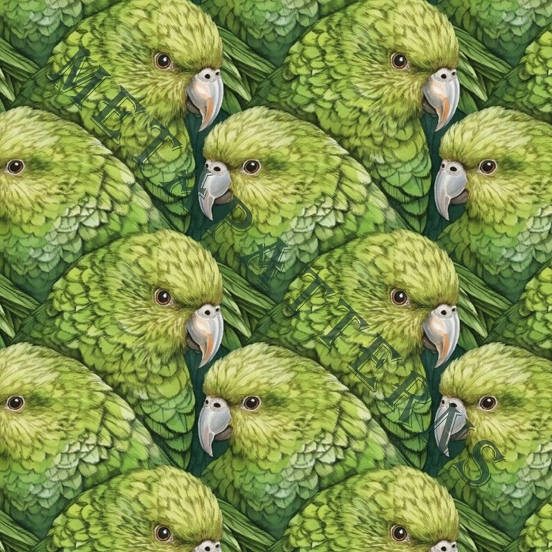 Green Parrots #1, SEAMLESS Patterns - Digital Paper - 1 Design - 3600 X ...