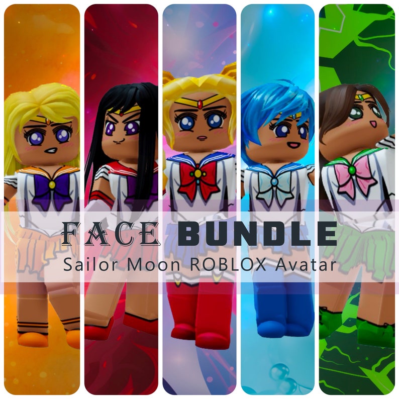 ROBLOX Sailor Moon Warriors FACE Bundle - Avatar Face - Digital Paper ...