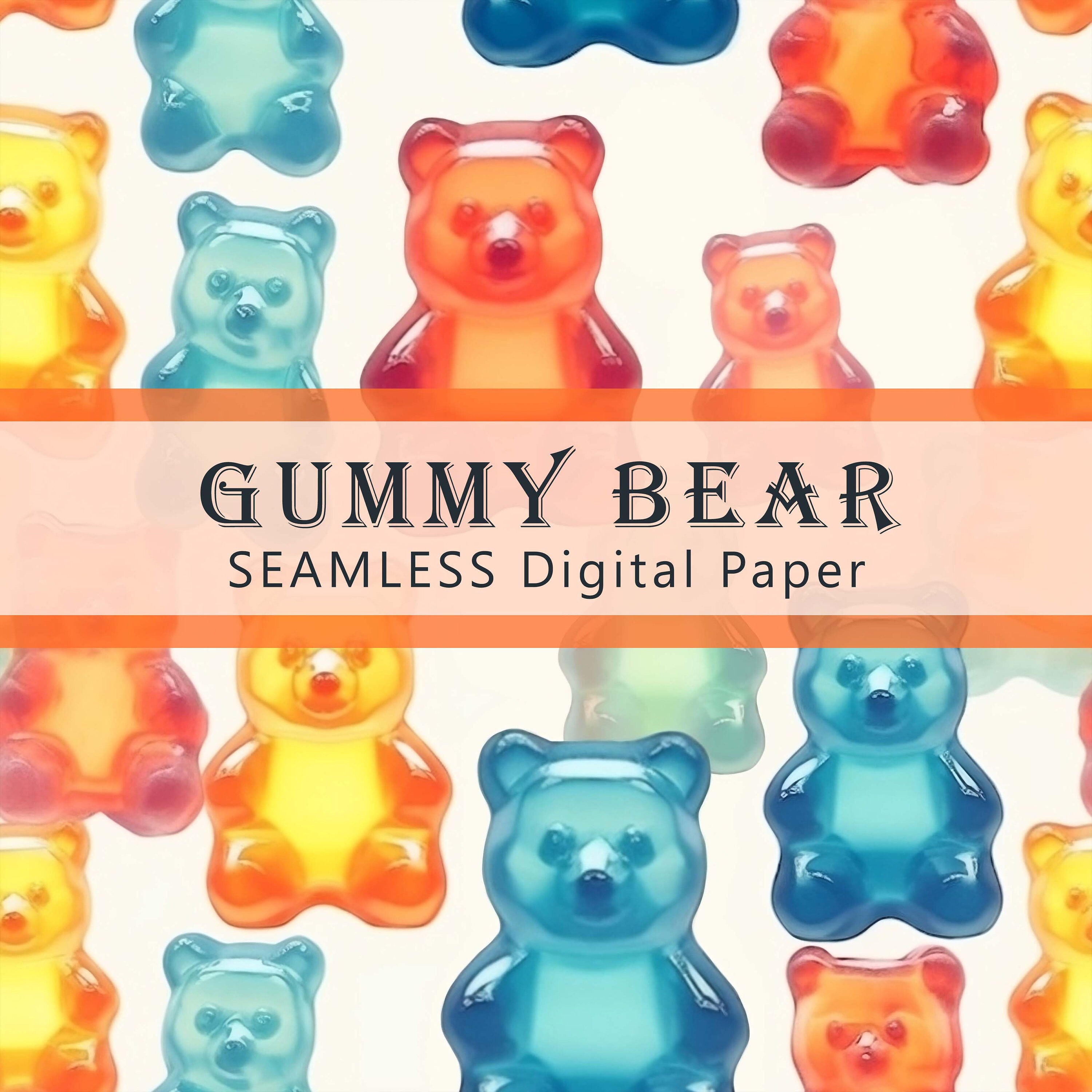 Gummy Bear, SEAMLESS Patterns - Digital Paper - 1 Design - 3600 X 3600 ...