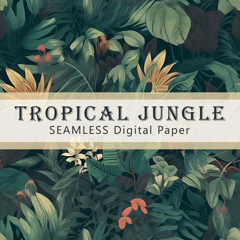 Tropical Jungle SEAMLESS Patterns - Digital Paper - 1 Design - 3600 X ...