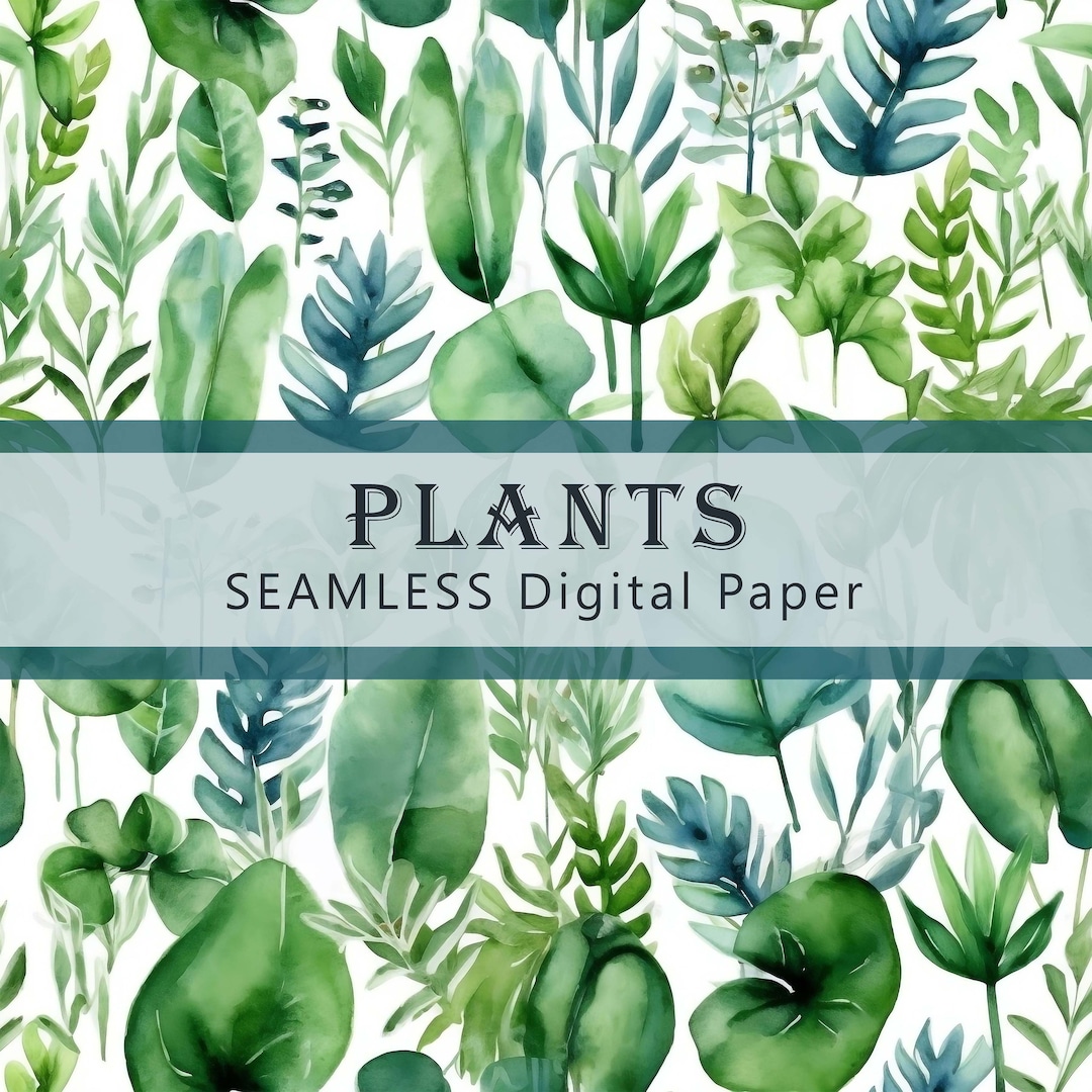 Plants #1, SEAMLESS Patterns - Digital Paper - 1 Design - 3600 X 3600 ...