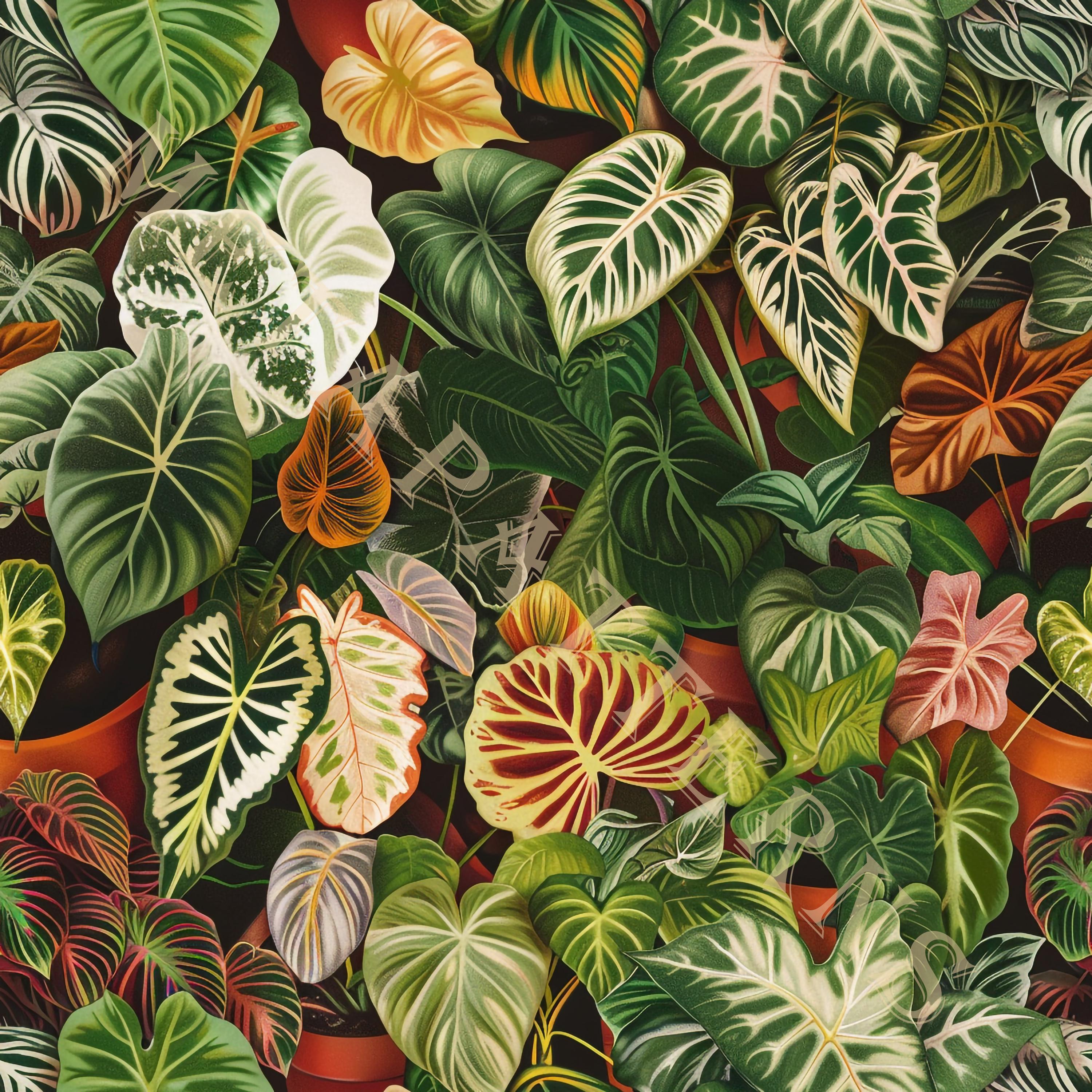 PLANTS Set#1 BUNDLE Digital Paper - 6 Designs - 3600 X 3600 Pixels (37. ...