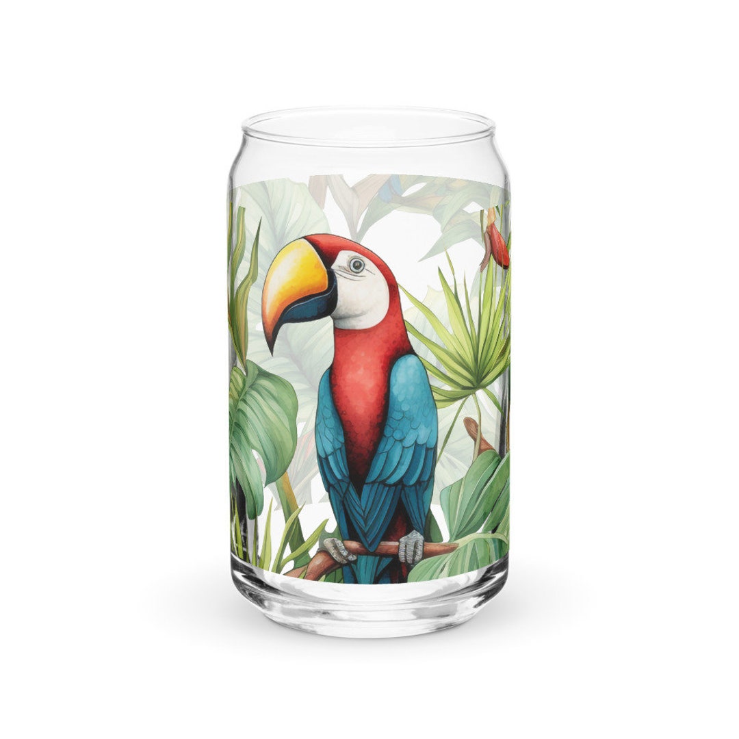 Can-shaped Glass "echoes of the Rainforest" 16 Oz (physical Item) - Etsy
