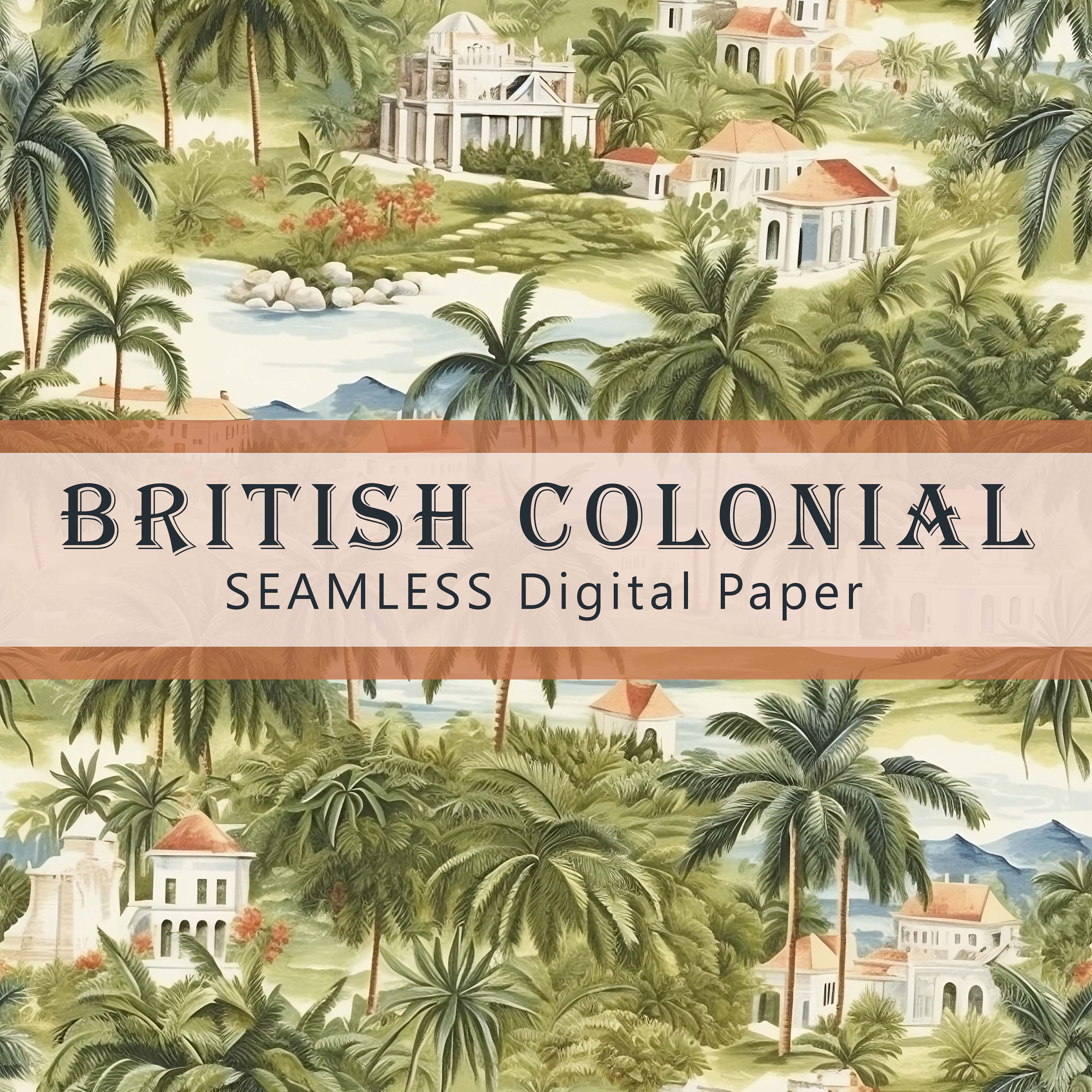 British Colonial #1, SEAMLESS Patterns - Digital Paper - 1 Design ...