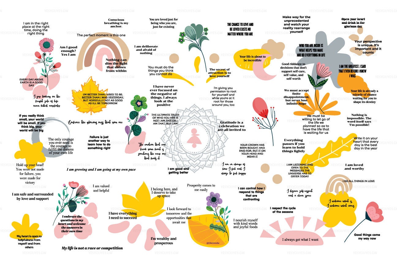 Affirmations Printable Poster SVG PNG 18x 24printable Quotes Poster ...