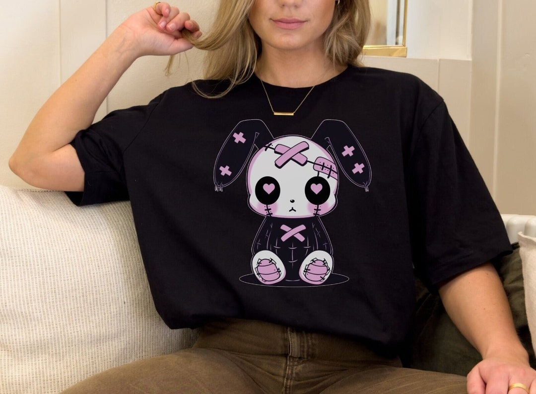 Creepy Cute Rabbit T-shirt, Yami Kawaii, Soft Goth Aesthetic, Edgy ...