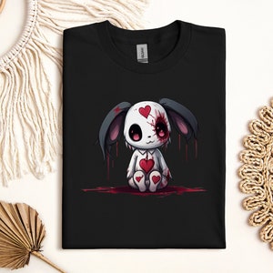 Creepy Cute Rabbit T-shirt, Yami Kawaii Hoodie, Plus Sized Goth Shirt ...