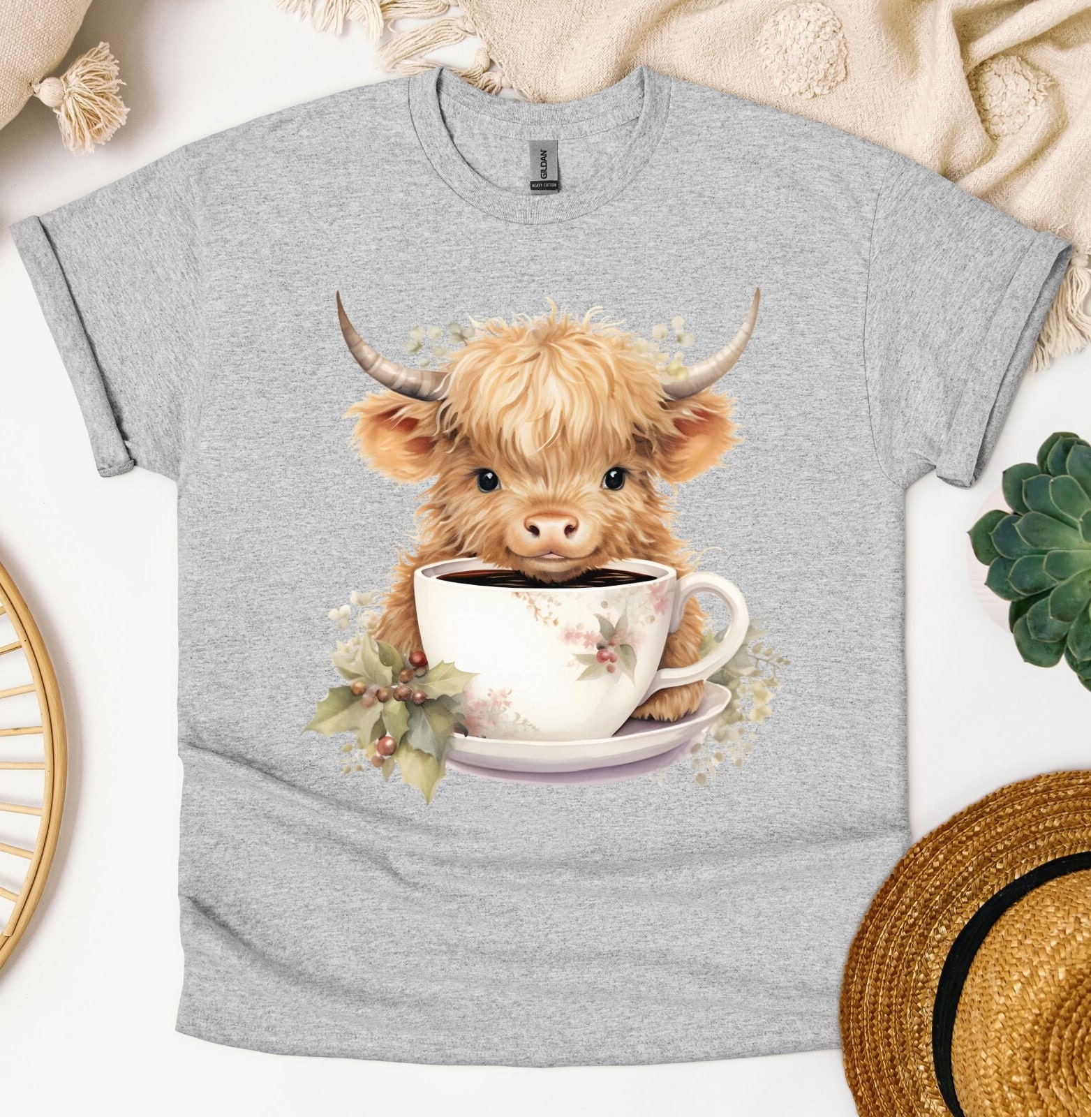 Highland Cow Shirt, Cute Cow Sweatshirt, Western Crewneck, Highland Cow ...