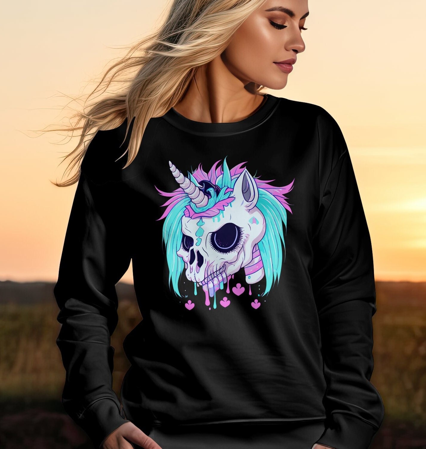 Yami Kawaii Aesthetic Goth Unicorn Shirt, Goth Aesthetic Clothing ...