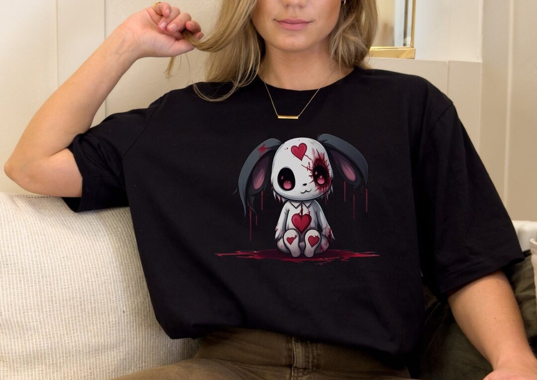 Creepy Cute Rabbit T-shirt, Yami Kawaii, Halloween Shirt Women , Edgy ...