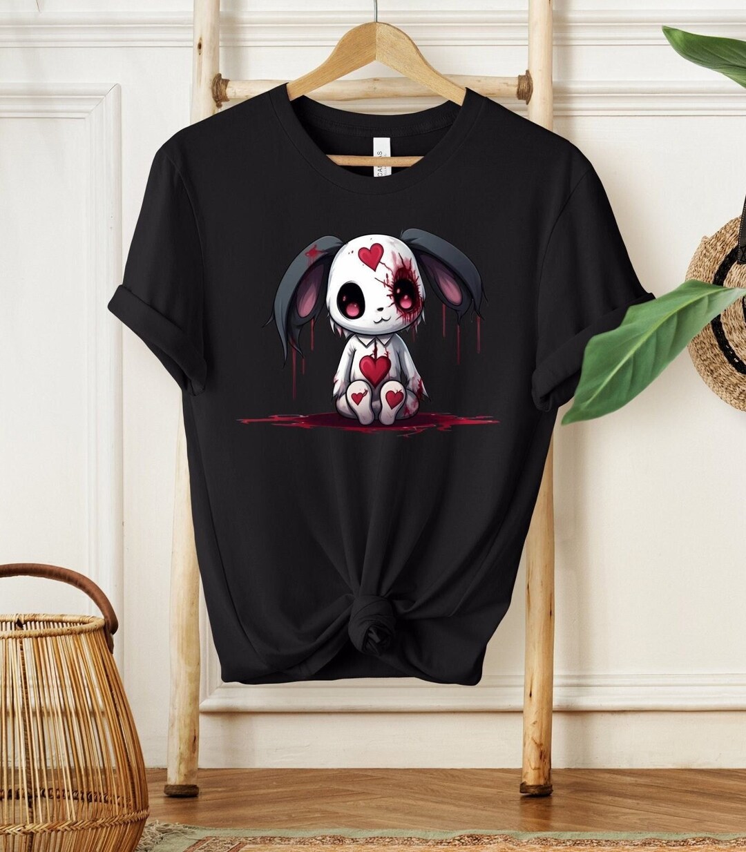 Creepy Cute Rabbit T-shirt, Yami Kawaii Hoodie, Plus Sized Goth Shirt ...