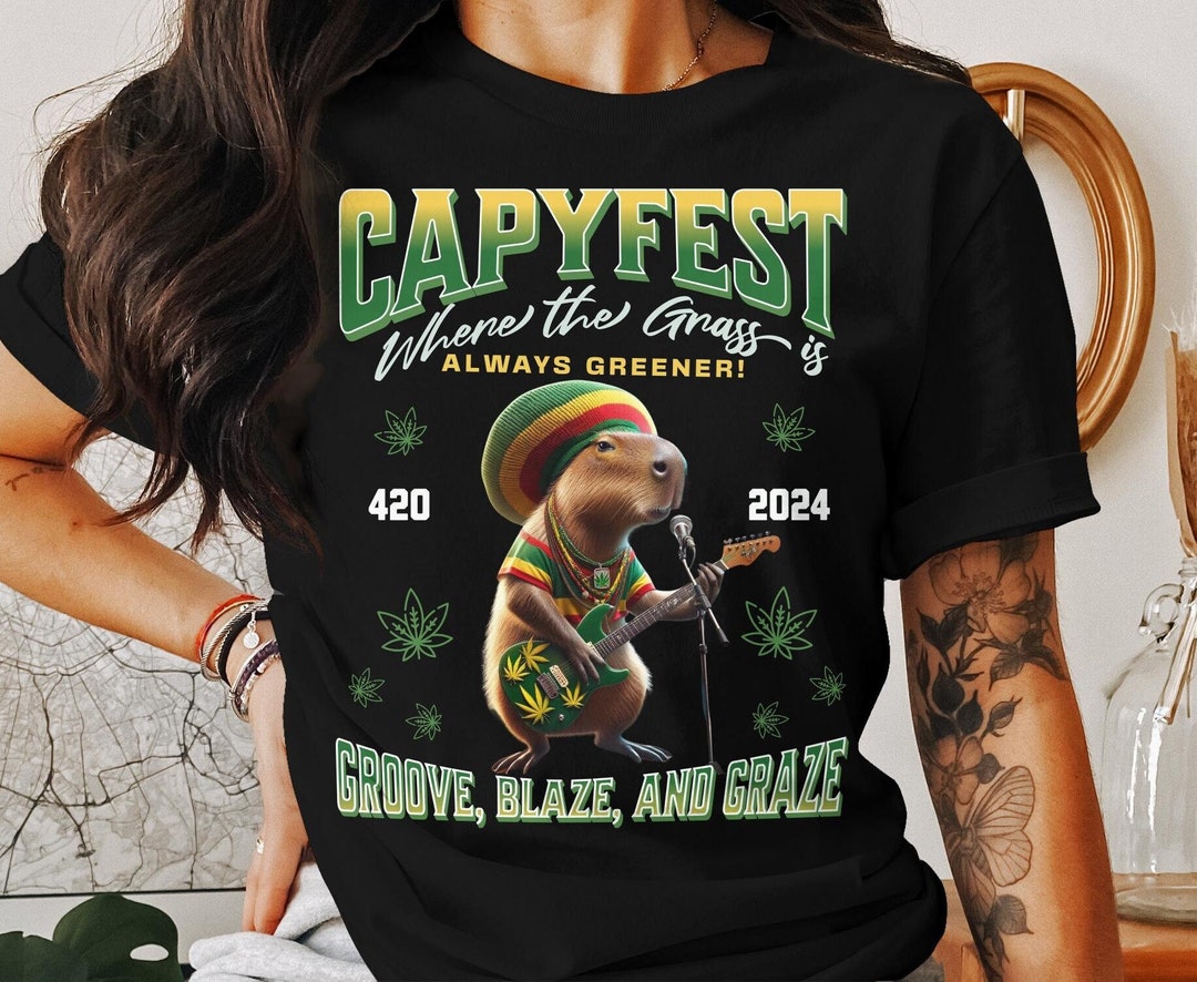 Capybara Shirt , 420 Shirt, Y2k Shirt, Shirts That Go Hard, 420 Shirt, Capybara Reggae Shirt ...
